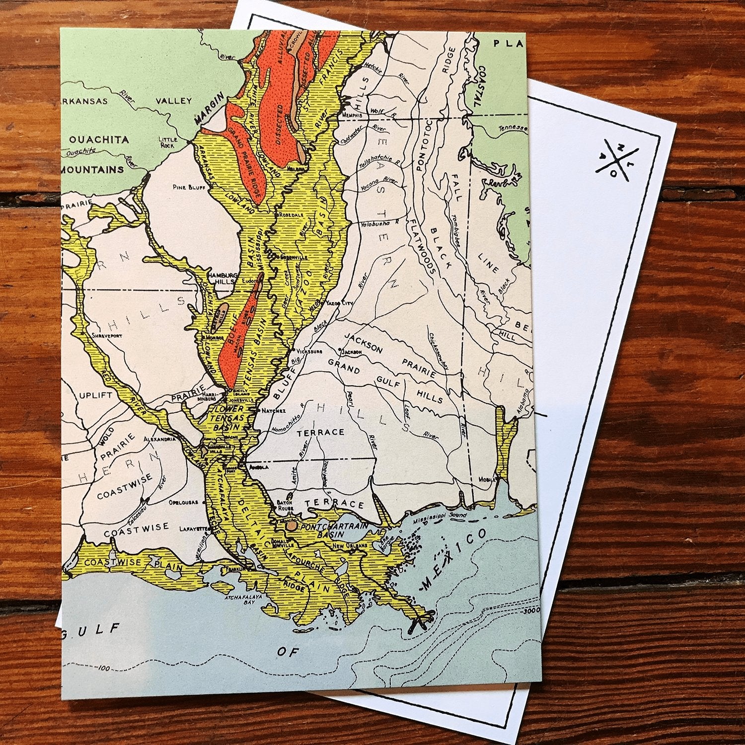 Louisiana Map Postcard